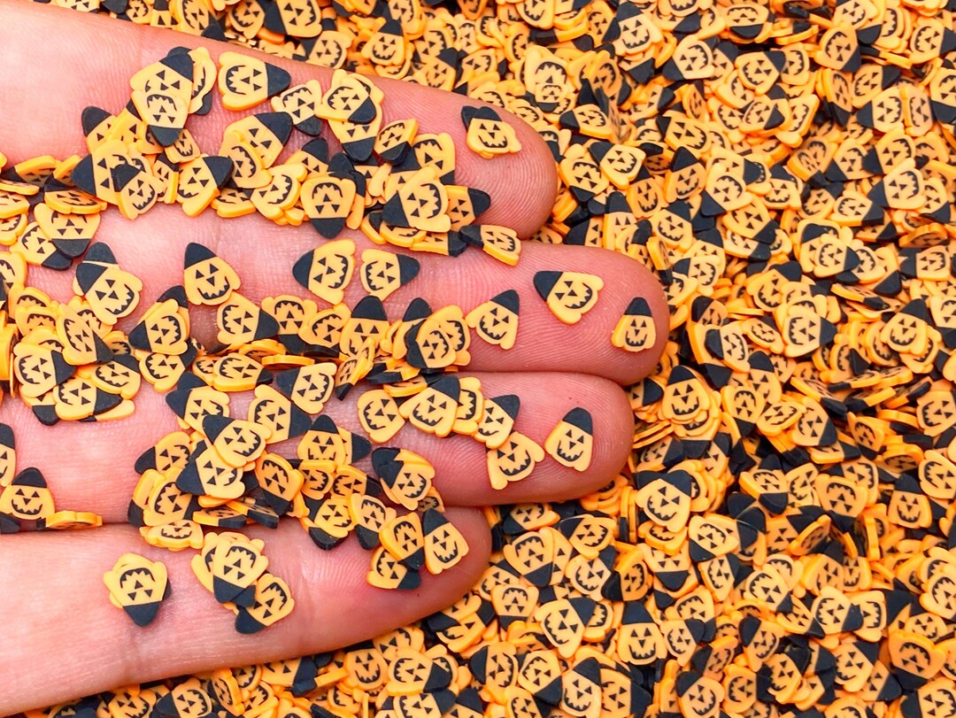 Pumpkin Fimo Slices, Halloween Jack-o-lantern Polymer Clay Slices, Nail ...