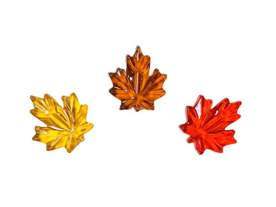 Acrylic Maple Leaf Charms in Red, Brown, and Yellow, Clear, Cute Autumn ...