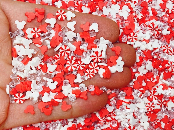 Mickey Candy Cane Mix Christmas Winter Polymer Clay Jimmies - Etsy