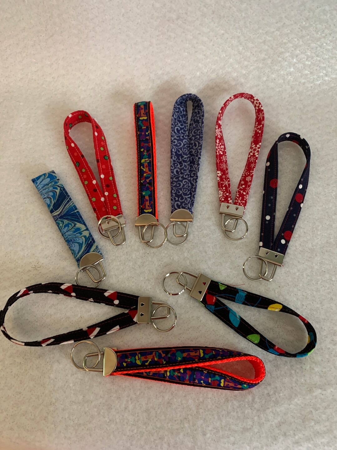 Key Fob Fabric Key Ring Wristlet Key Fob Christmas Key Fob - Etsy