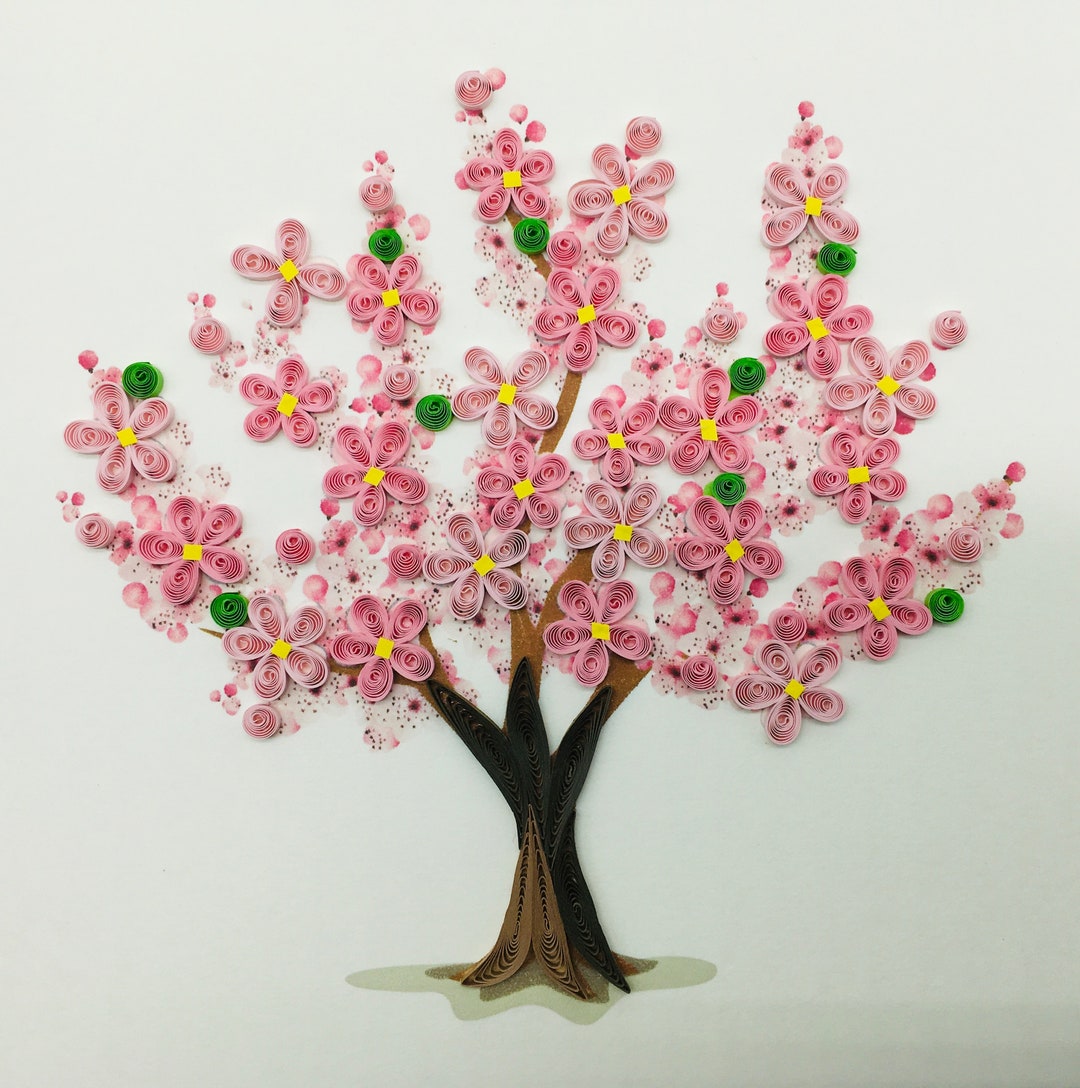 Cherry Blossoms, Quilling Card, Birthday Card, Greeting Card - Etsy