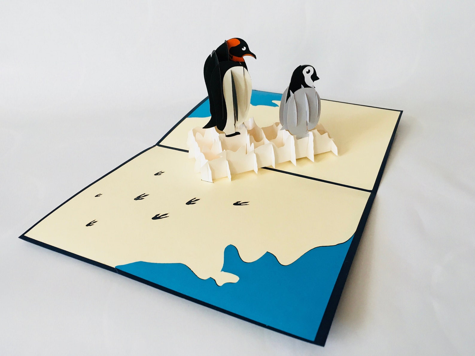 Penguins, Folding Card / 3D Card / Pop-up - Etsy