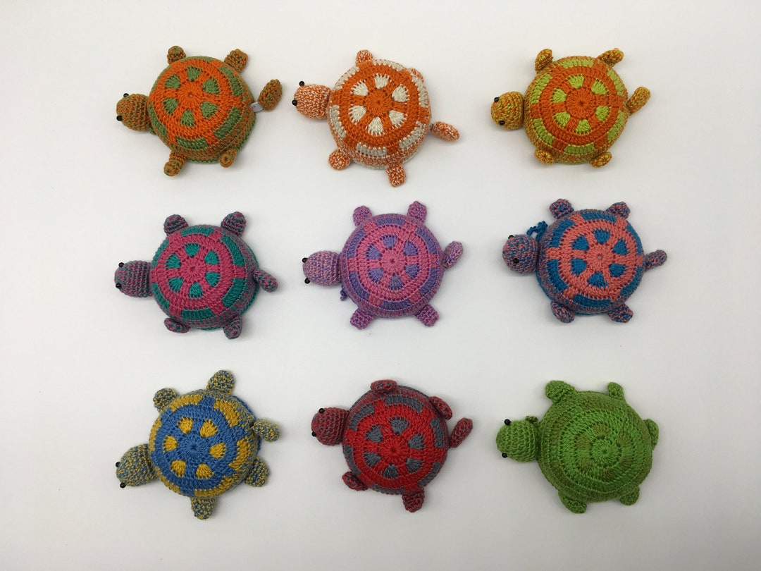 Crocheted Measuring Tape With Turtle Motif, Roll-up Measuring Tape With ...
