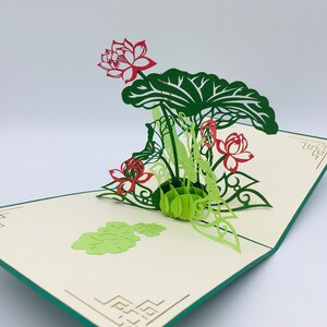Lotus Flower, 3D Card, Folding Card, Pop-up Card, Greeting Card ...