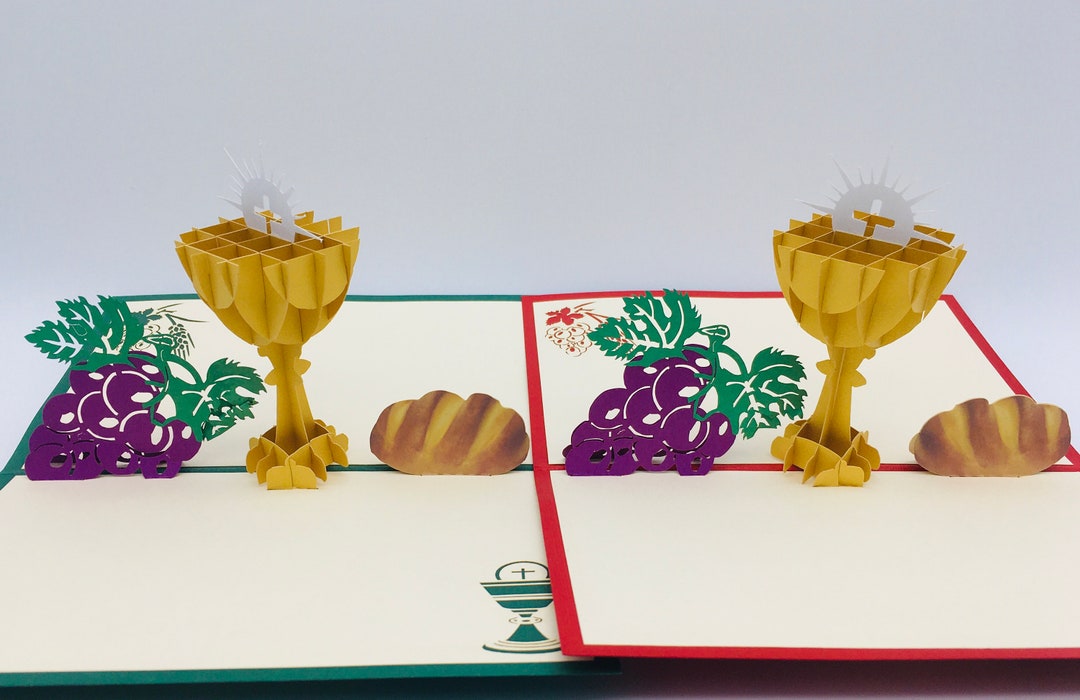 Communion, Communion, 3D Card, Pop-up Card, Folding Card, Pop up Card ...