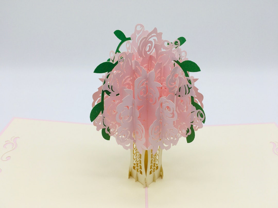 Rose Bouquet, Pop up Card, 3D Card, Congratulations Card, Mother's Day ...