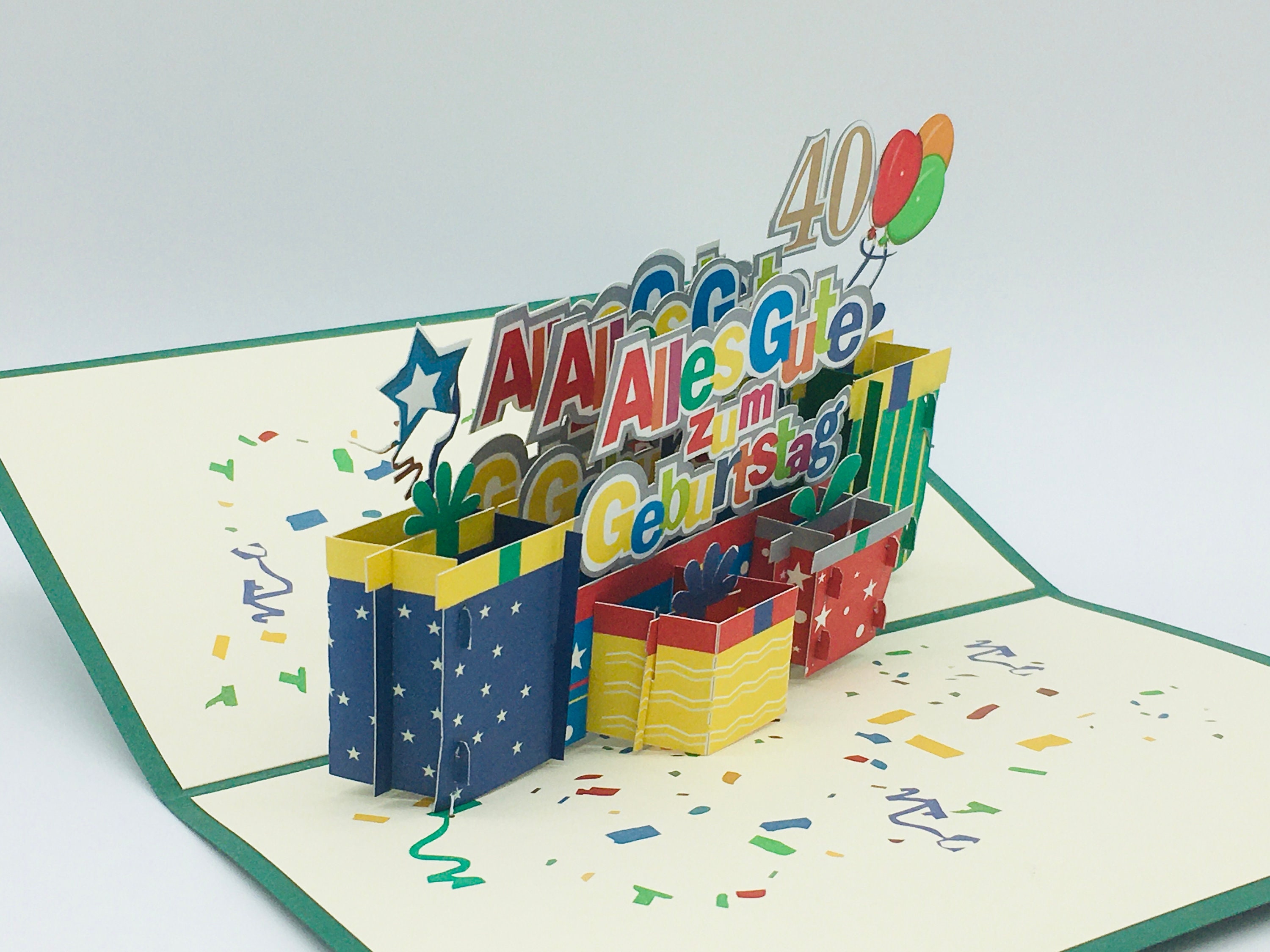 Happy 40th Birthday, 40th Birthday, 40th Birthday, Pop-up Card for 40th ...