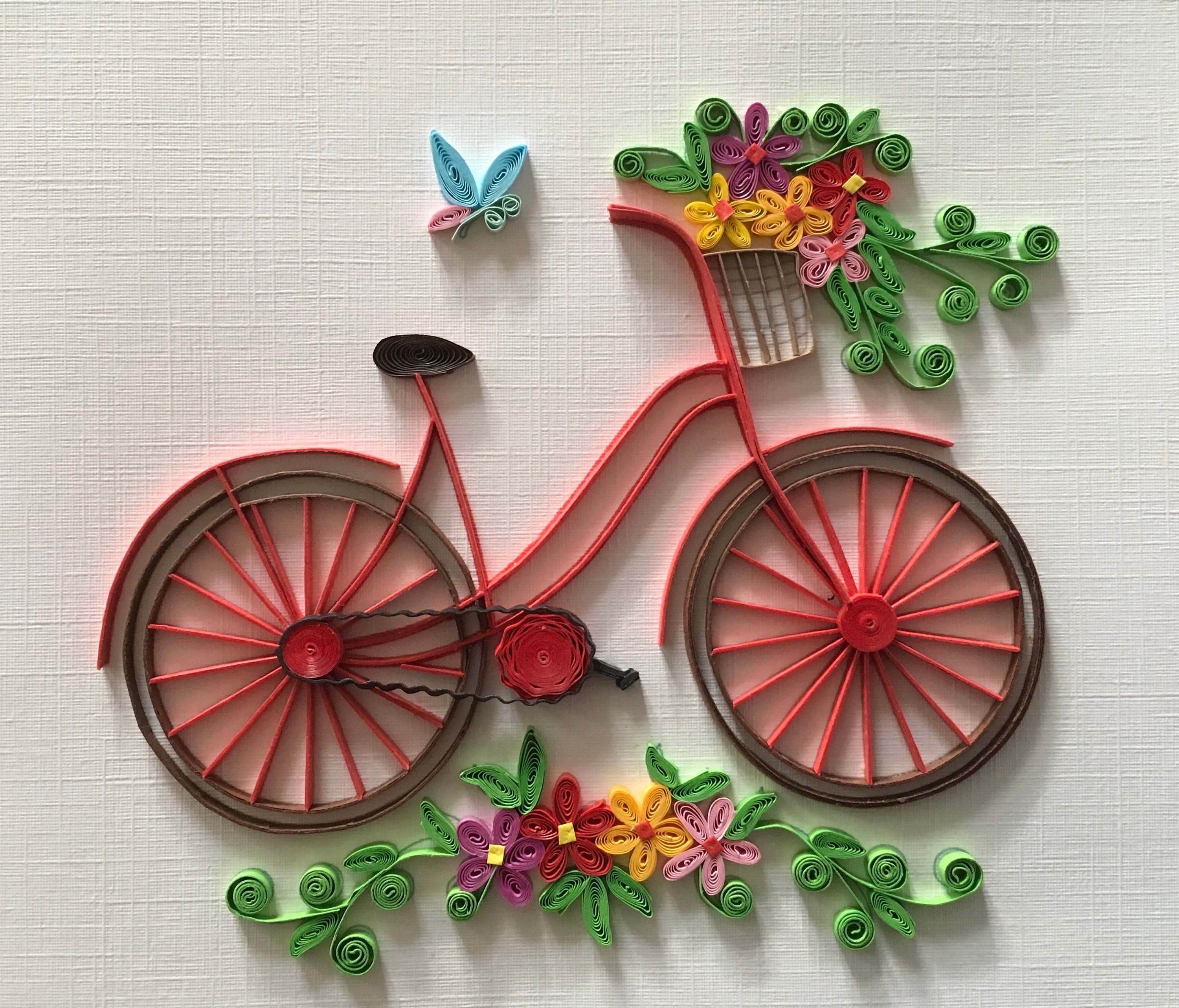Bicycle With Flowers Quilling Card - Etsy Canada