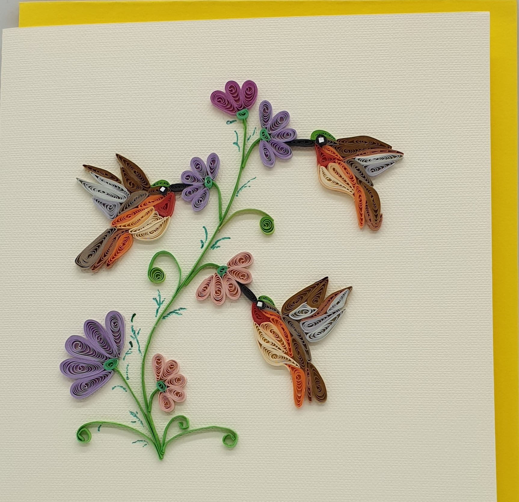 Kolibri Trio Quilling Karte Kolibri Trio Quilling Bild | Etsy