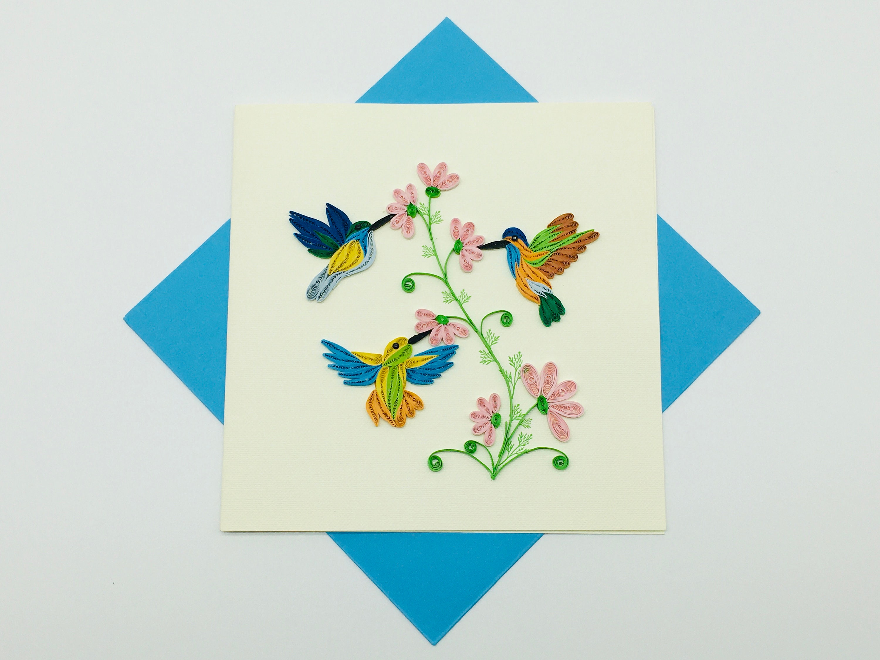 Hummingbird Trio Quilling Card,, Hummingbird Trio Quilling Image ...
