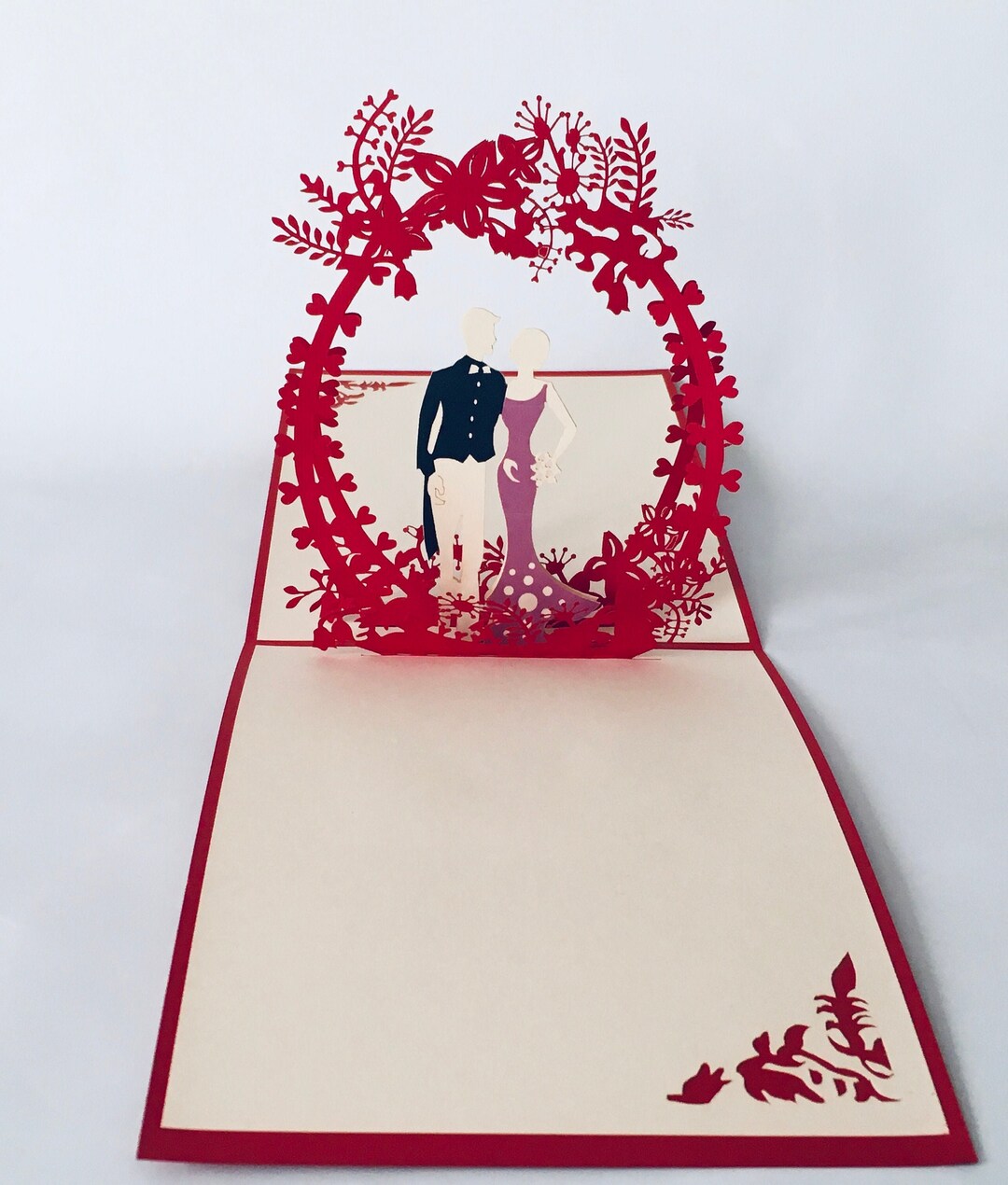 Wedding Card, Bridal Couple, Folded Wedding Card, Pop-up Wedding Card ...