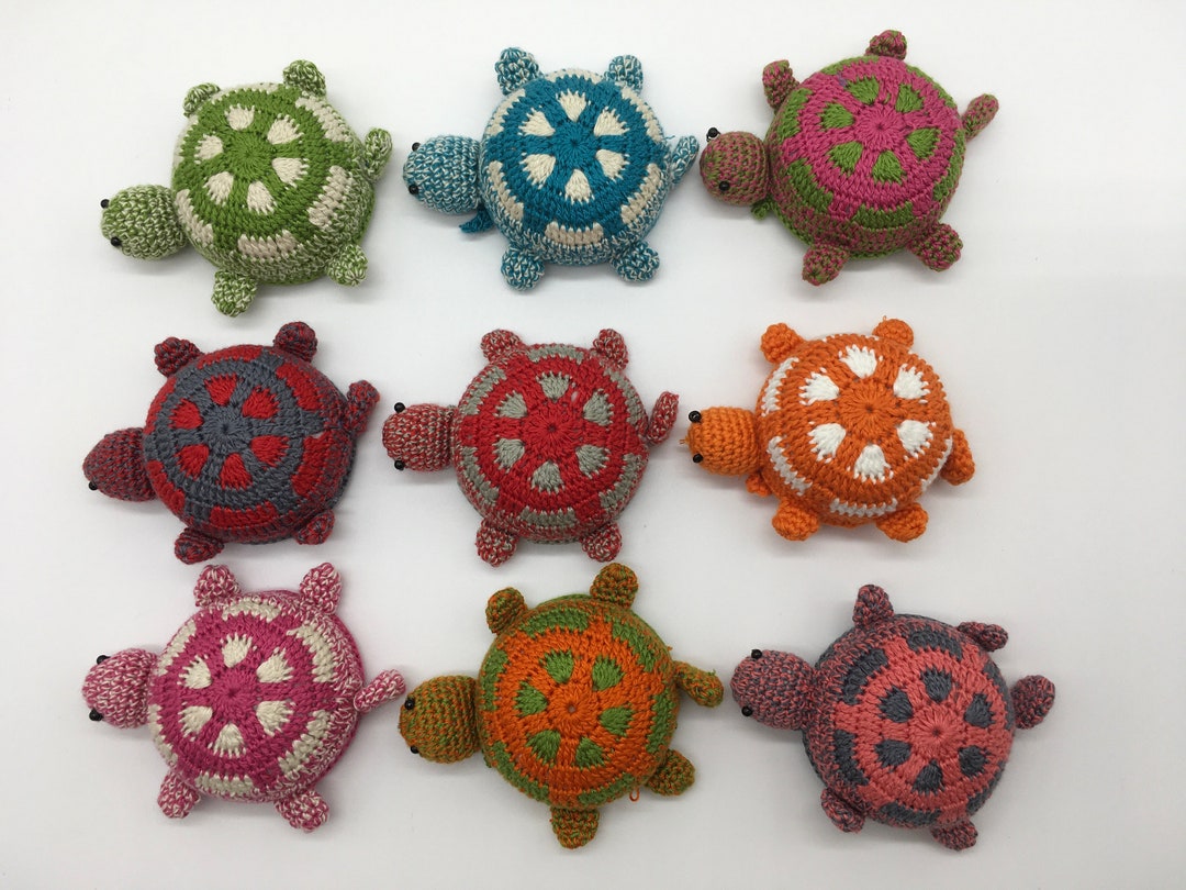 Crocheted Measuring Tape With Turtle Motif, Roll-up Measuring Tape With ...