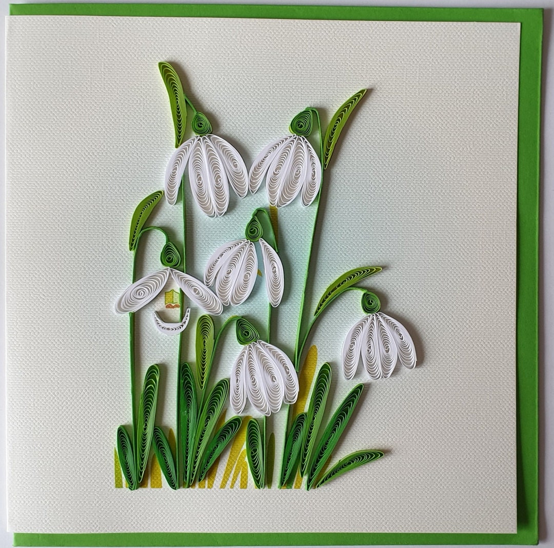 Snowdrop Quilling Card, Quilled Snowdrop Flower, Quilling Snowdrop - Etsy