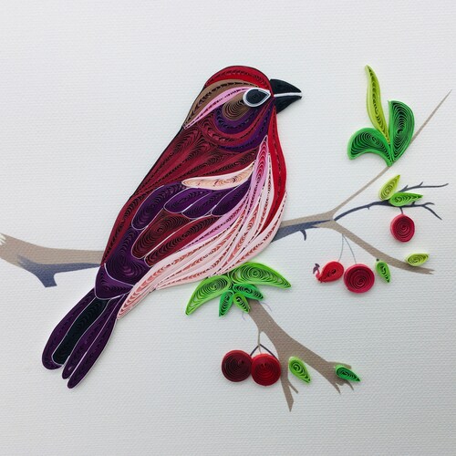 Blue Jay Bird Quilling Card Art Paper Greeting Card - Etsy