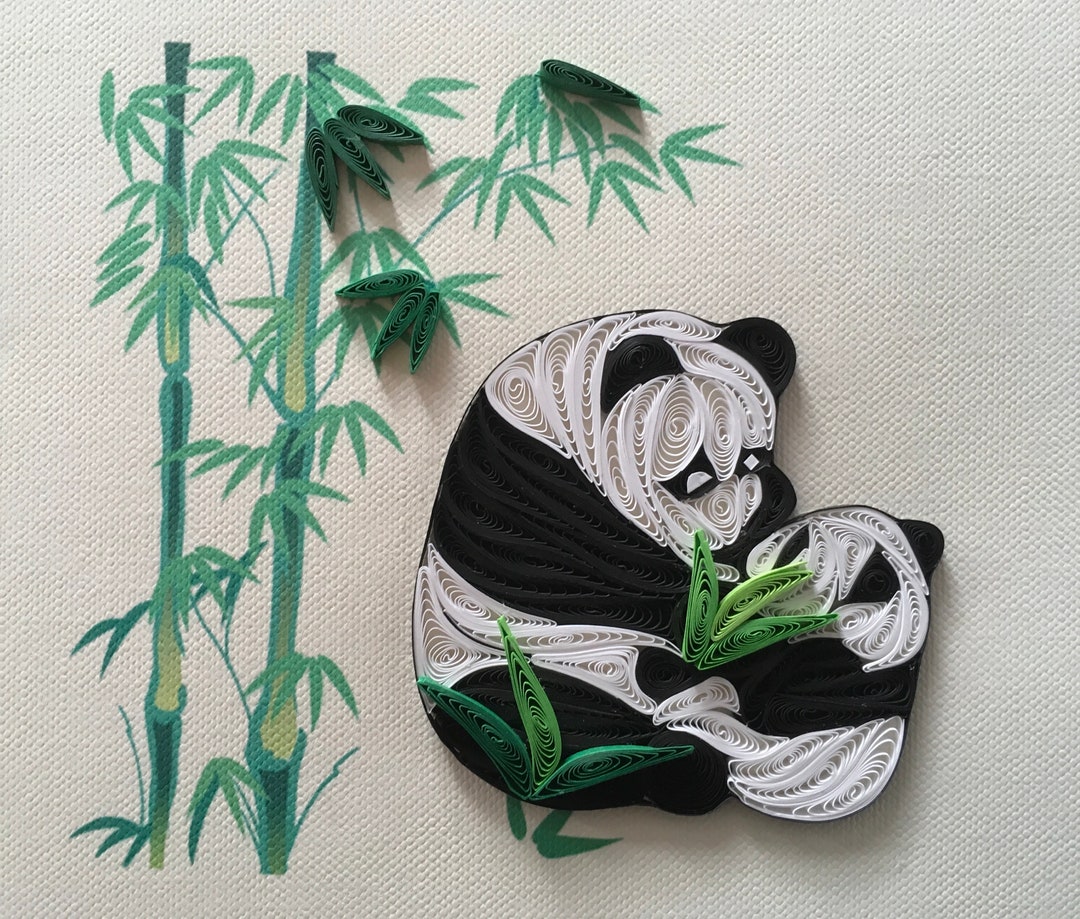 Panda Bear, Panda Bear, Quilling Card, Quilling Card - Etsy
