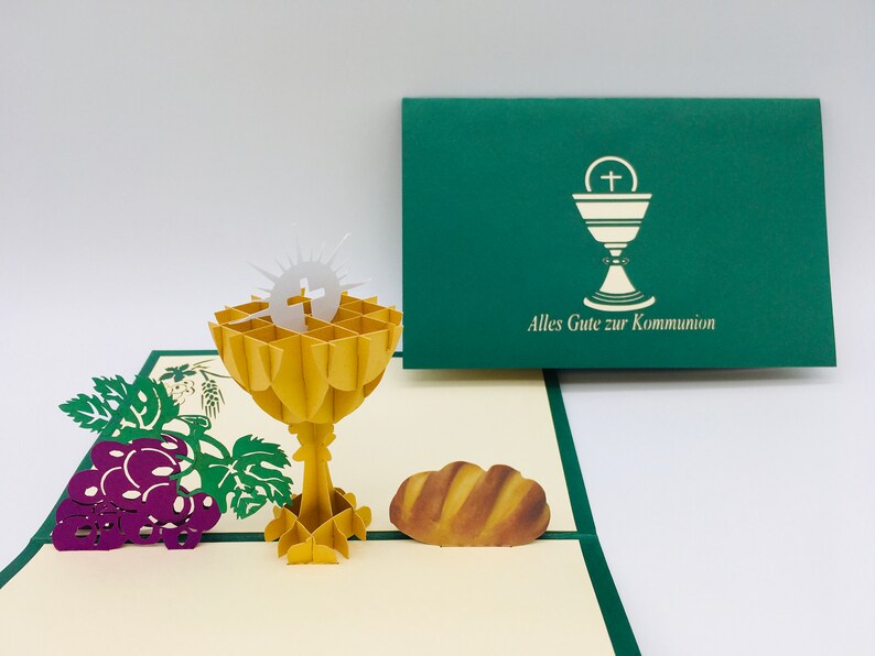 Communion, Communion, 3D Card, Pop-up Card, Folding Card, Pop up Card ...