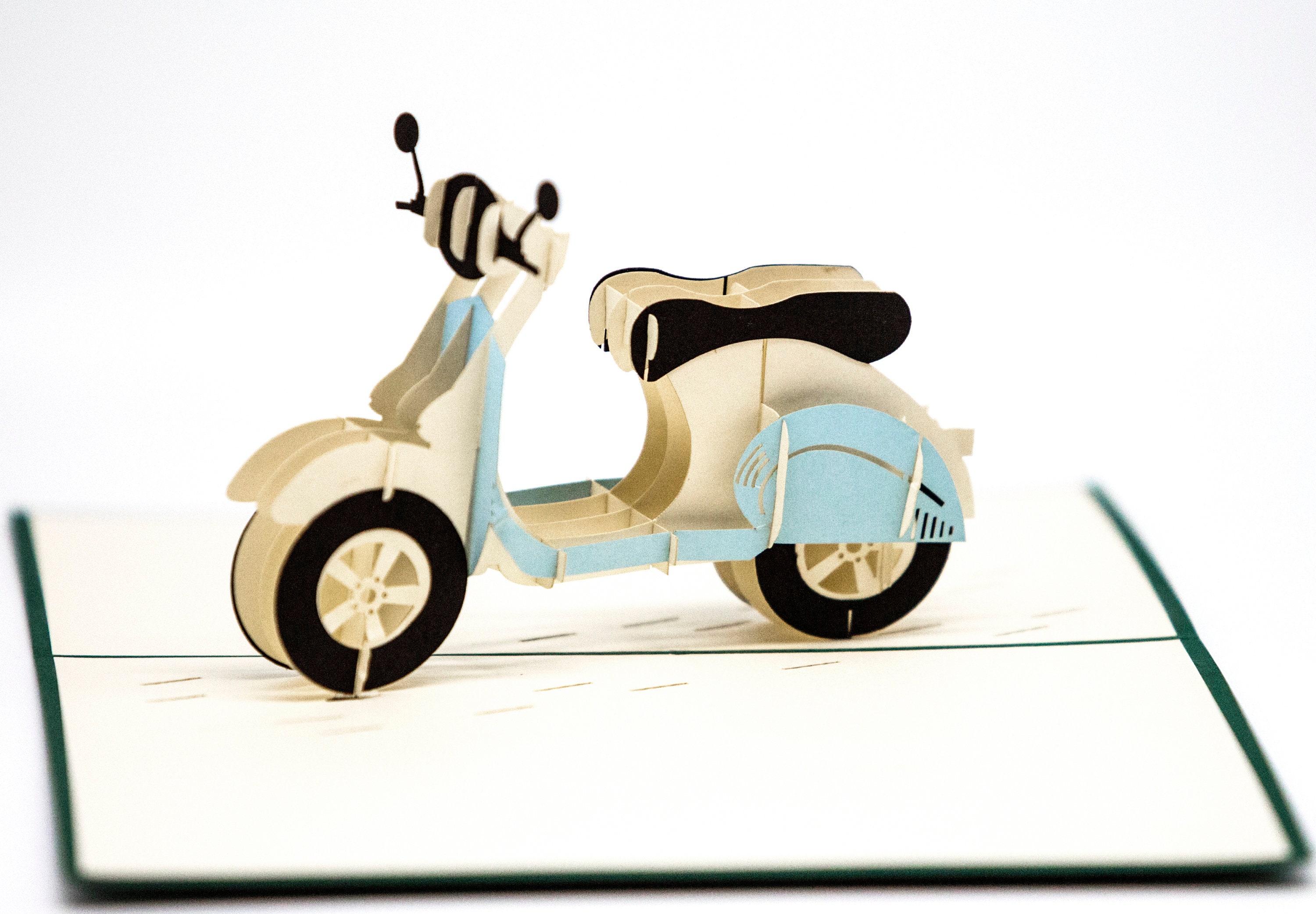 Motor Scooters in Various Colors, Scooter, Folding Card, 3D Card, Pop ...