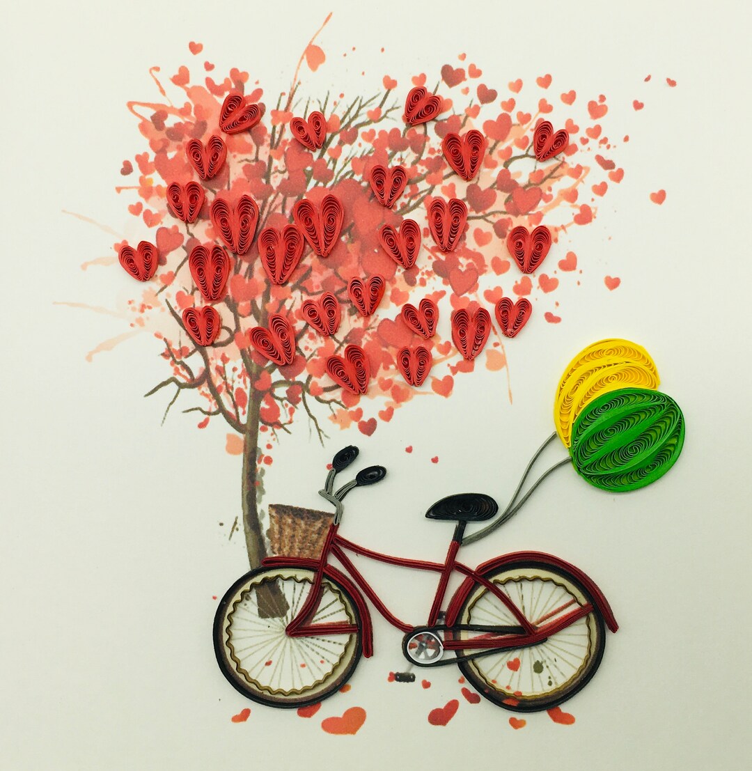 Bicycle, Quilling Card - Etsy