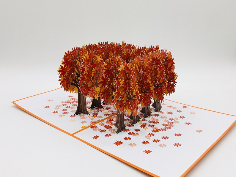 Colorful Maple Trees, Pop-up Card, 3D Card, Greeting Card, Birthday ...