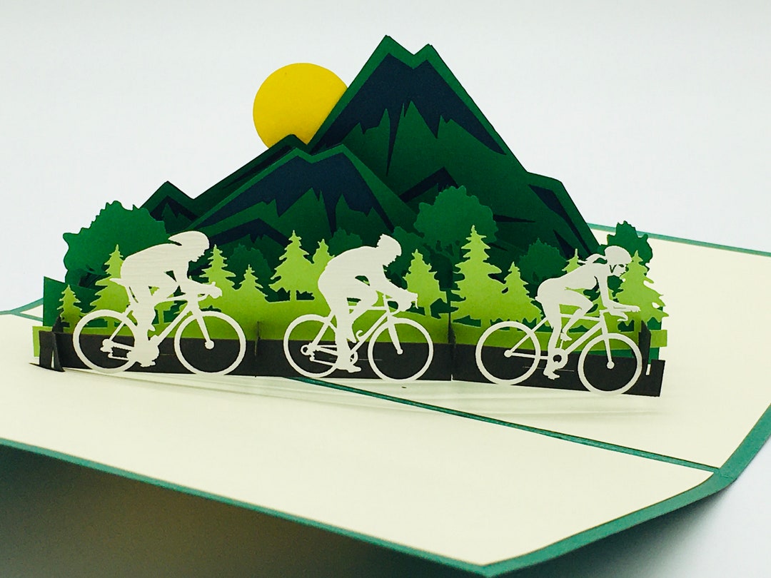 Racing Cyclist, Racing Cyclist, Folding Card, Pop-up Card, Card for ...