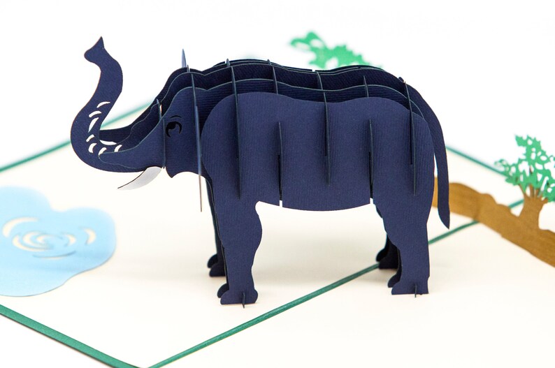 Elephant, 3D Folding Card, Pop Up - Etsy