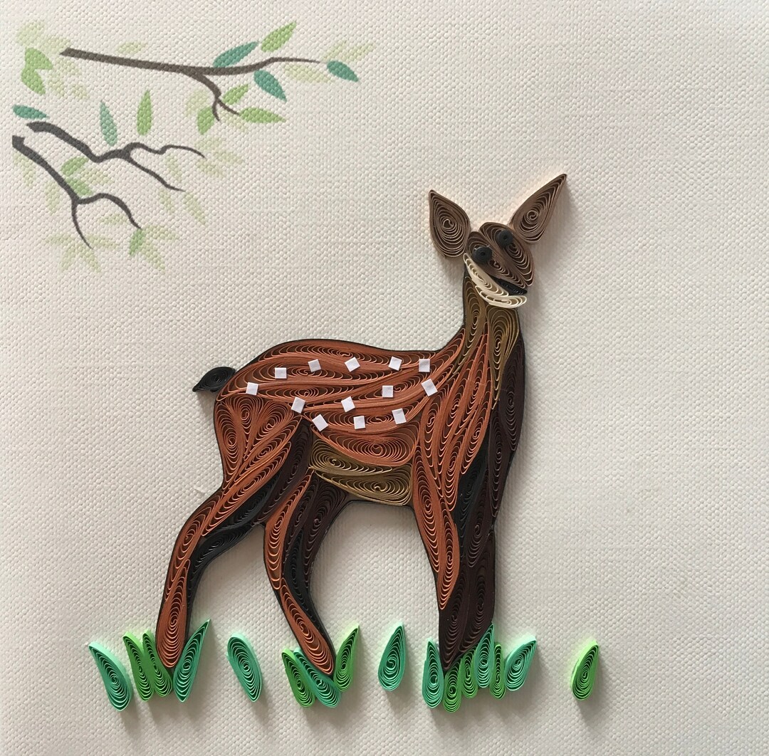 Deer, Quilling Card - Etsy