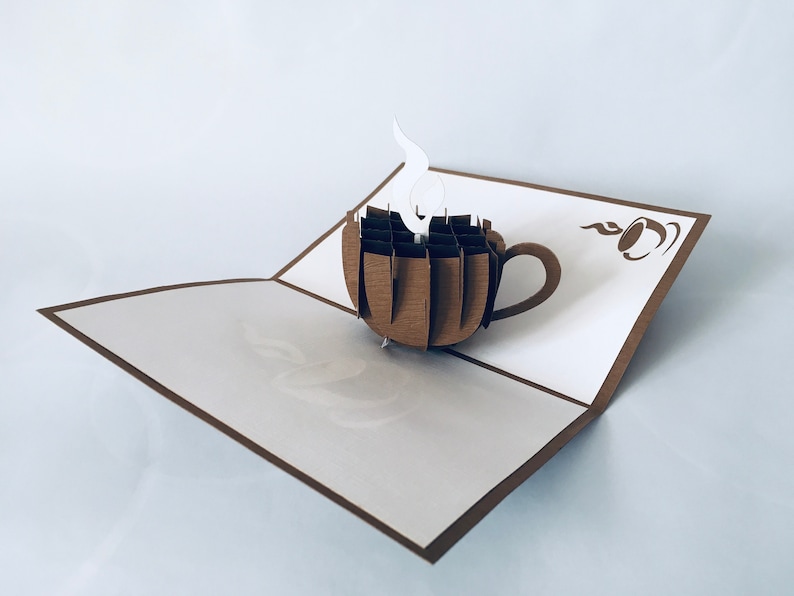 Pop-up Coffee Cup, 3D Card, Greeting Card, Invitation Card, Pop-up ...