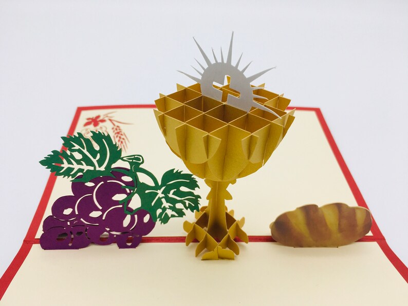 Communion, Communion, 3D Card, Pop-up Card, Folding Card, Pop up Card ...