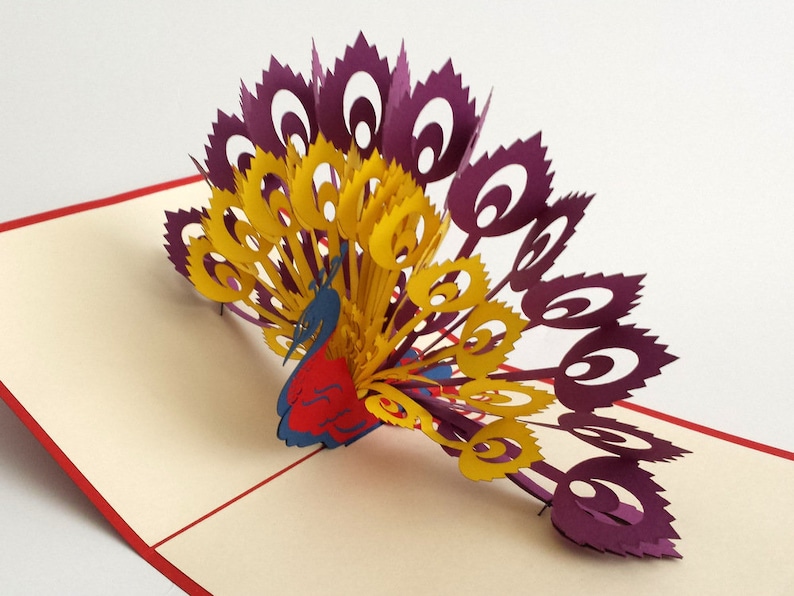 Peacock, Peacock, 3D Card, Pop-up Card, Folding Card, Pop up Card - Etsy