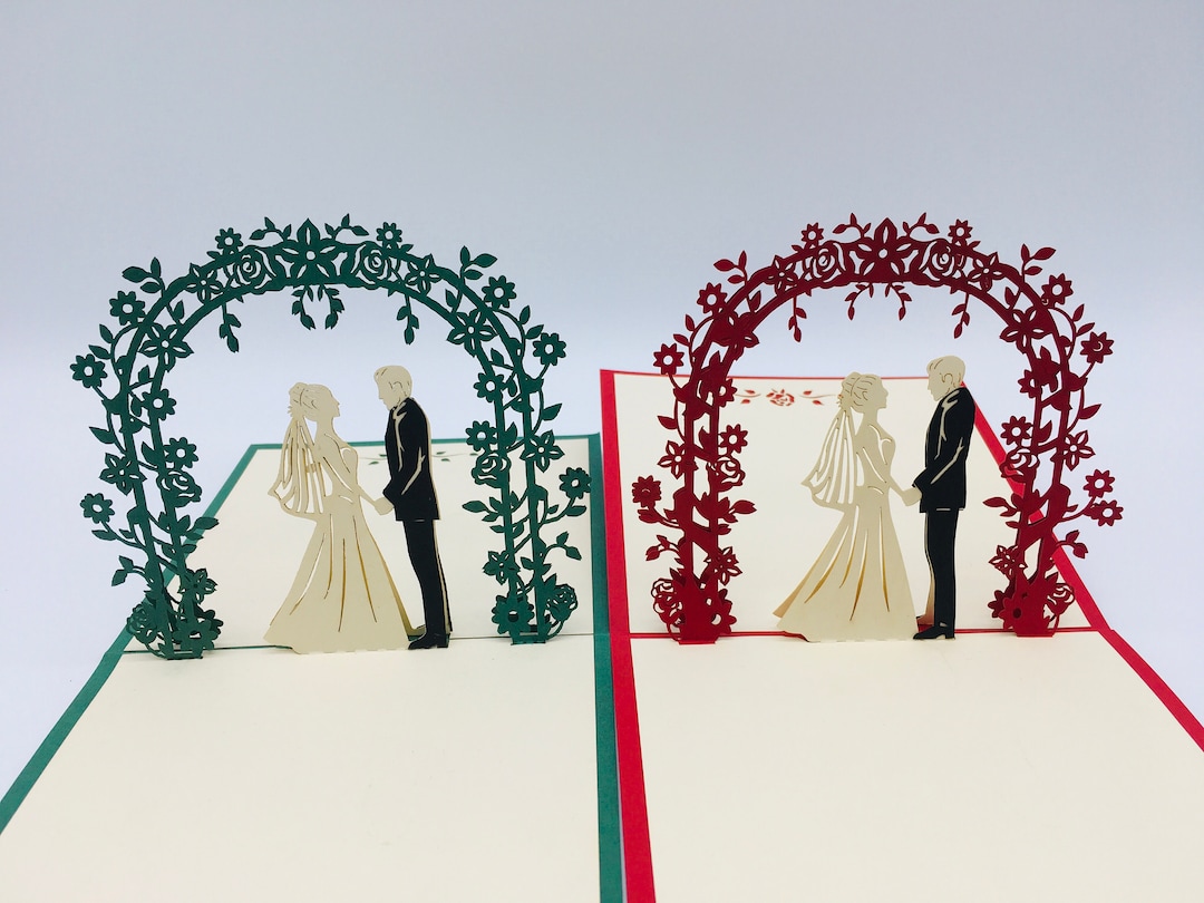 Bride and Groom, Wedding, Pop-up Wedding Card, Bride and Groom 3D Card ...