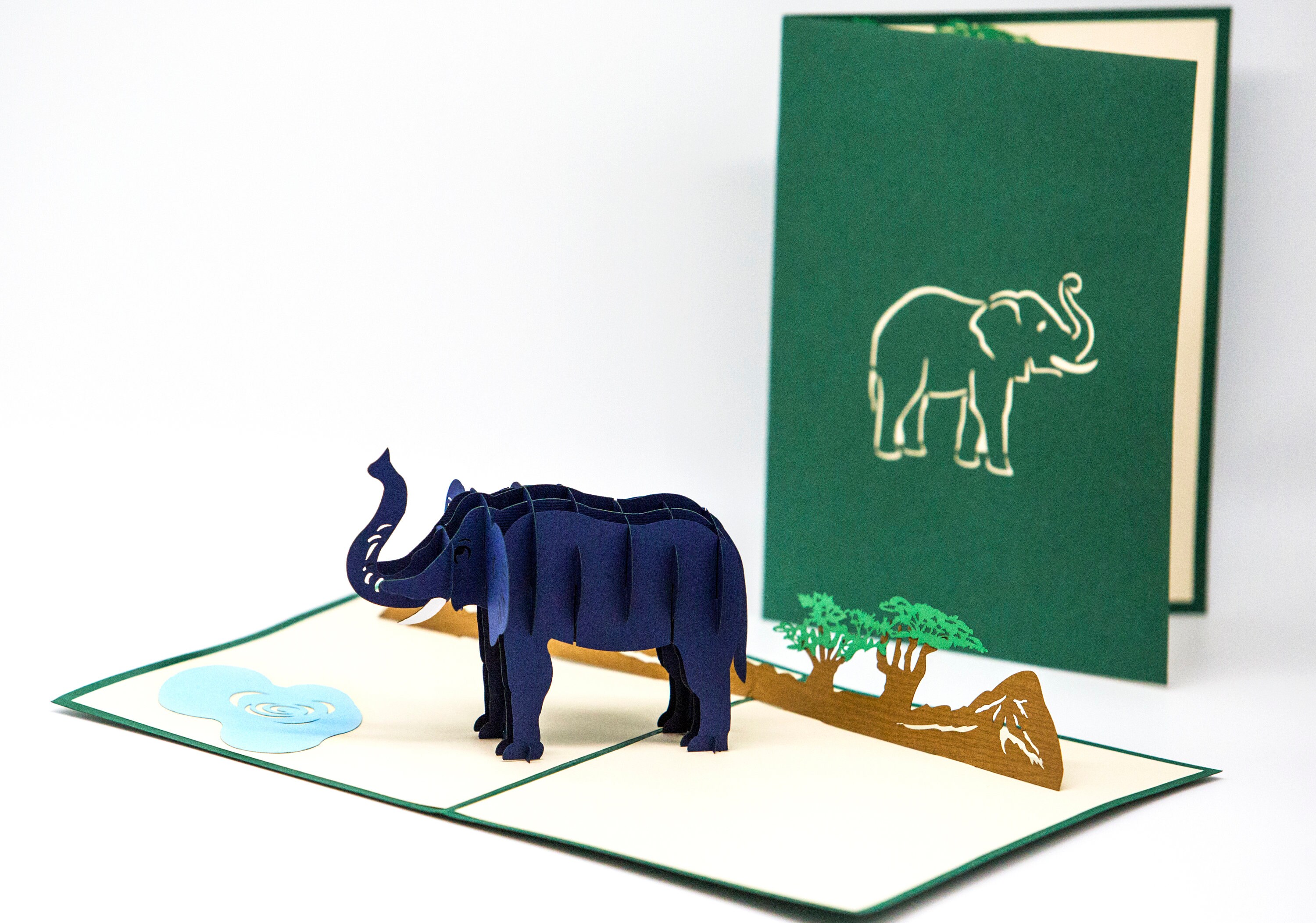 Elephant, 3D Folding Card, Pop Up - Etsy