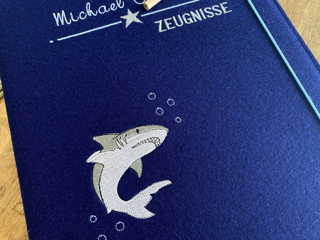 Certificate Folder Shark Made of Wool Felt, Customizable Folder for ...
