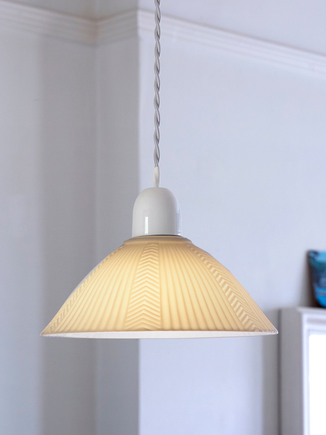 Chevron Ceramic Pendant Light - Etsy