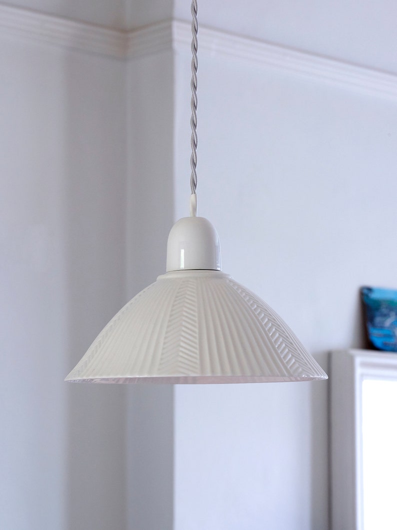 Chevron Ceramic Pendant Light - Etsy