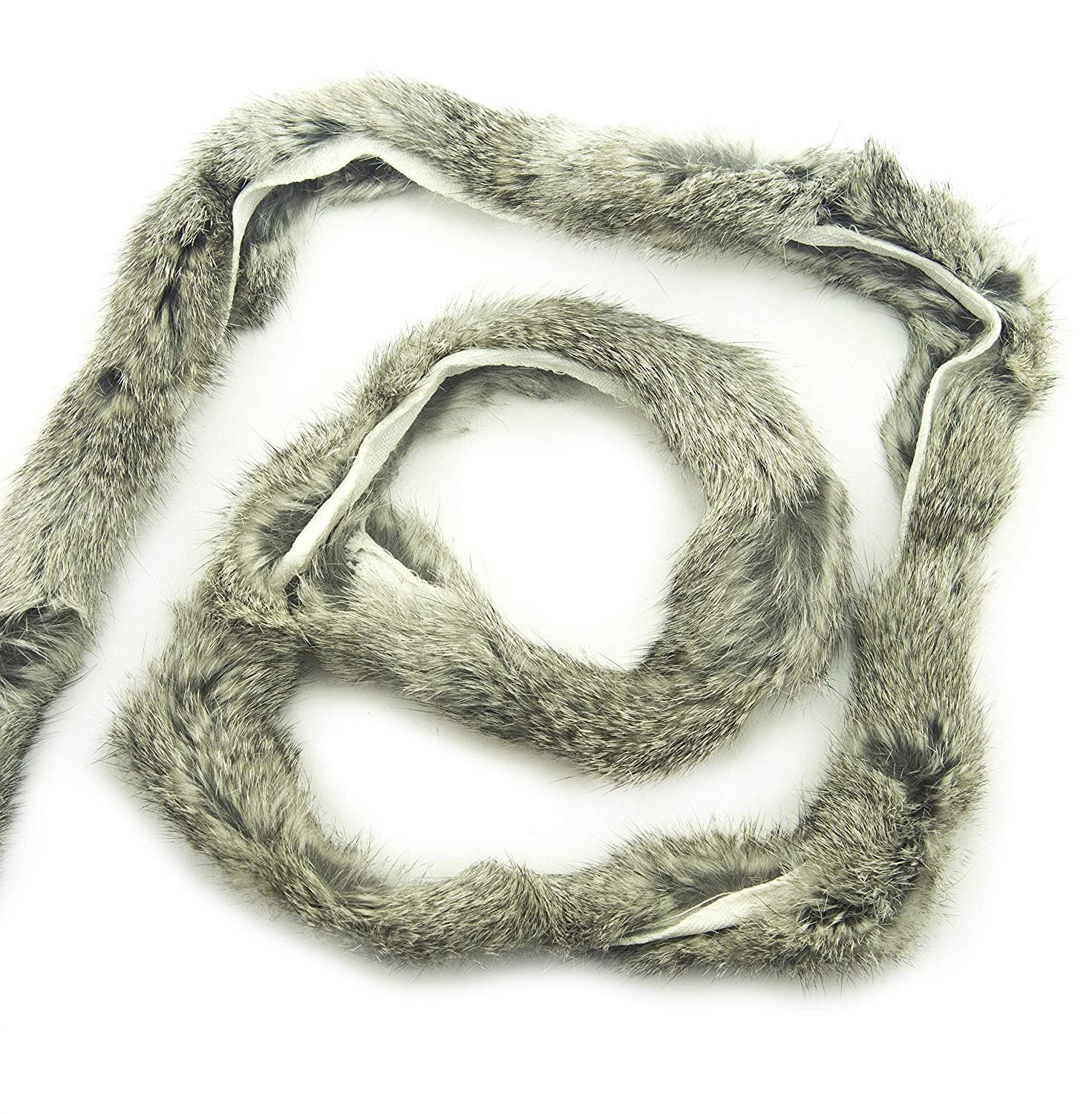 Pepper Grey Rabbit Fur Piping Trim for Garment Edging, Coats, Hoods ...
