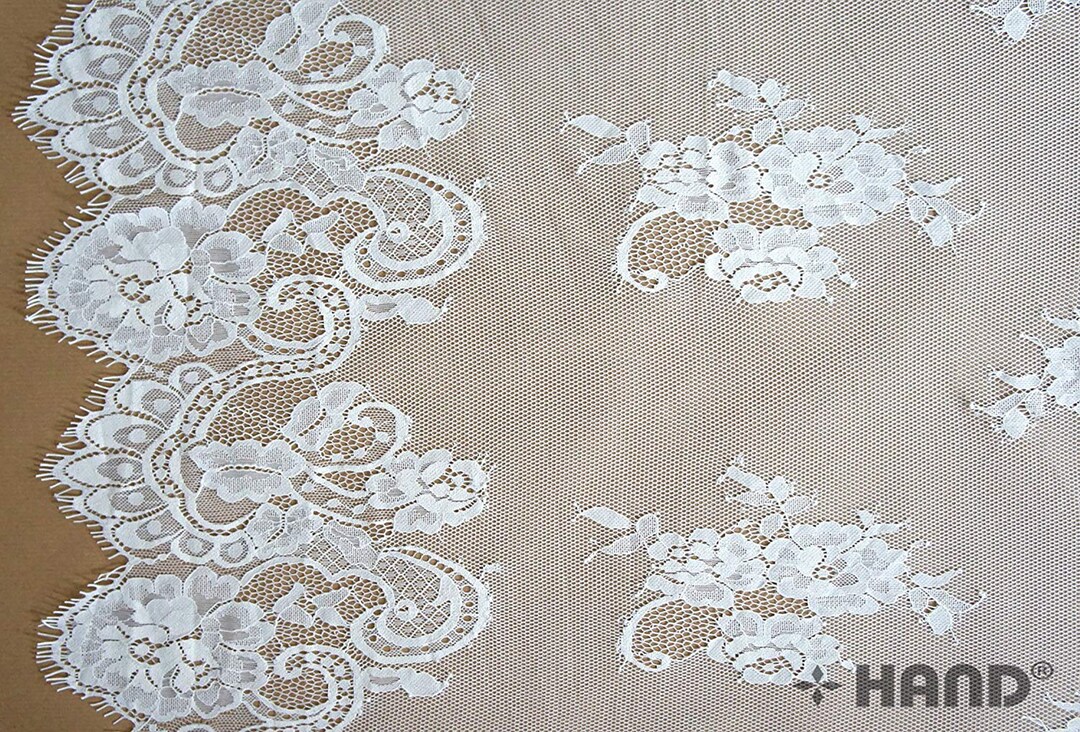 NO.65007 Fine Vintage Cream Wide Corded Lace, 142cmw X 154cml – per ...