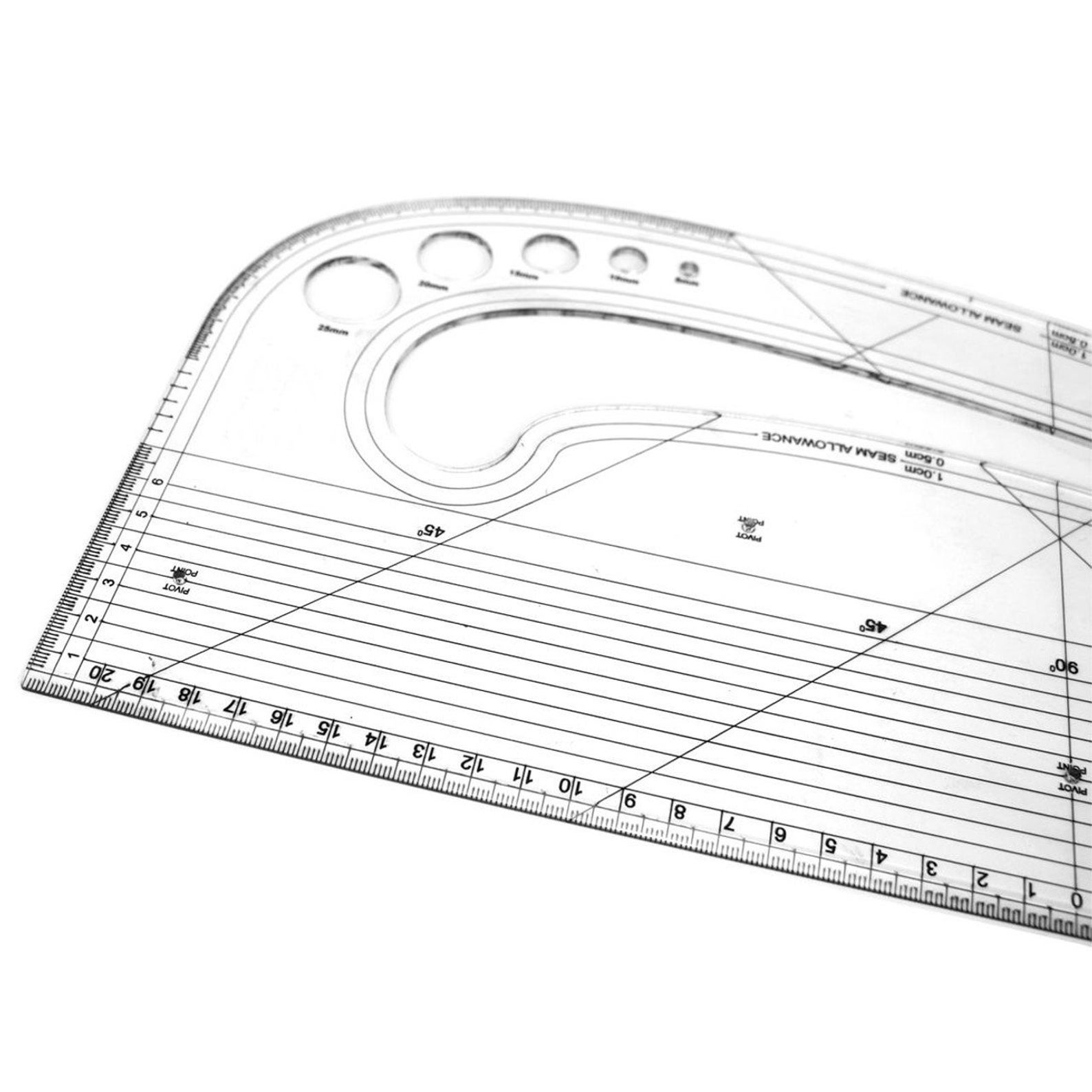 Pattern Marking Ruler With Button Stencils, Pattern Making, Tailor ...