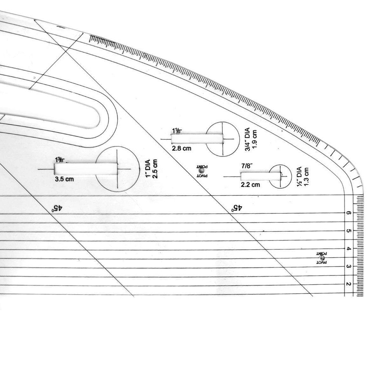 Pattern Marking Ruler With Button Stencils, Pattern Making, Tailor ...
