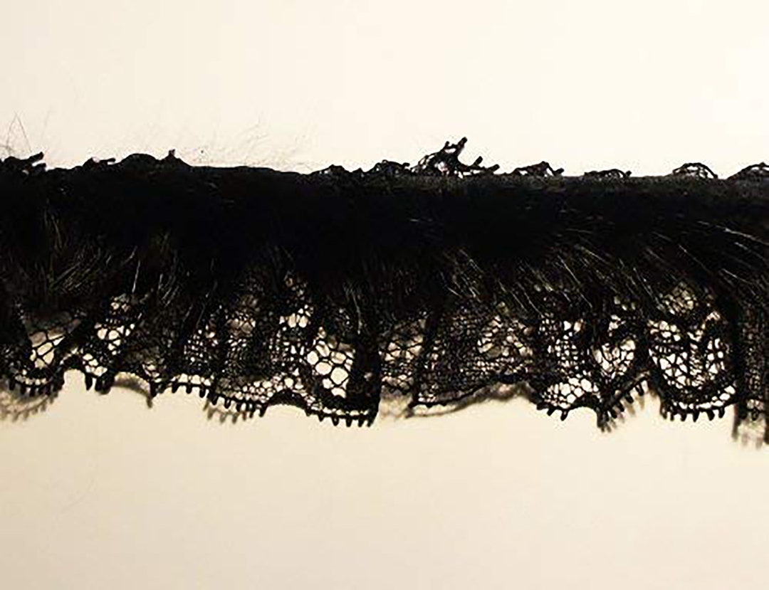 Decorative Black Rabbit Fur Lace Elastic Trim - 5 Meters - T17 - Etsy