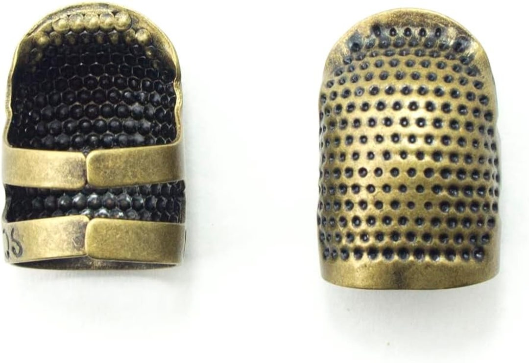 A Pair of Antique Bronze Tone Brass Thimbles 17 Mm Diameter, Size M - Etsy