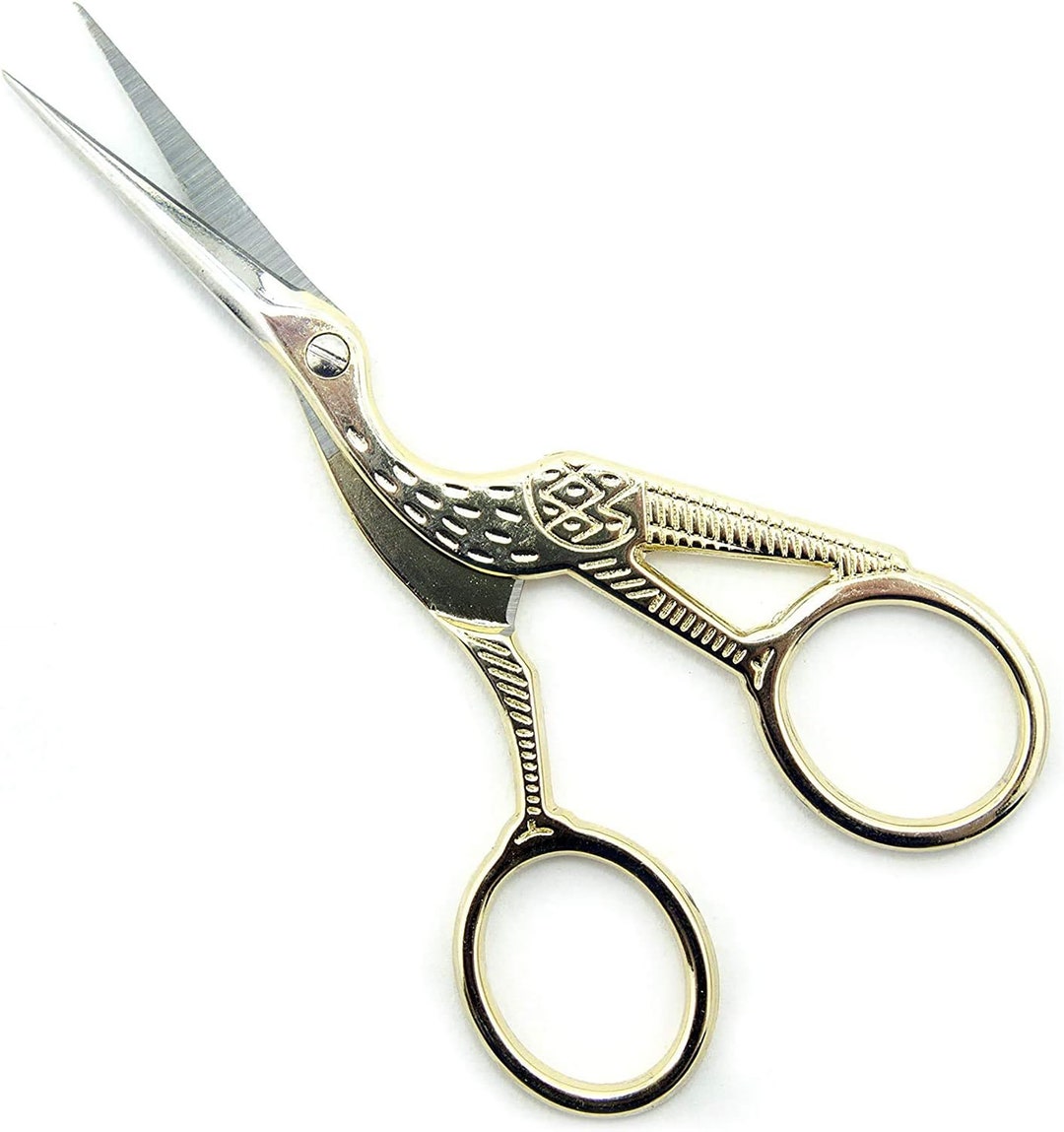 Classic Forged Stork Embroidery Scissors, Gold Plated Finish 3.6” - Etsy