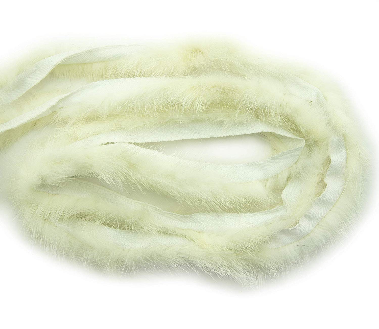 Thin White Mink Fur Piping Trim for Garment Edging, Coats, Hoods ...