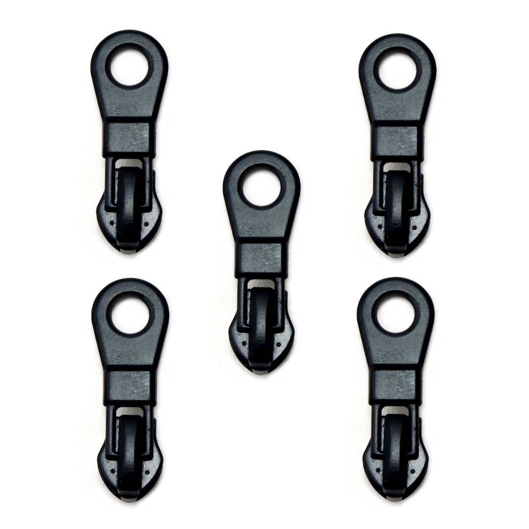 No.5 A544 Water Resistant Black Metal Nylon Zip Pull With Head Slider ...