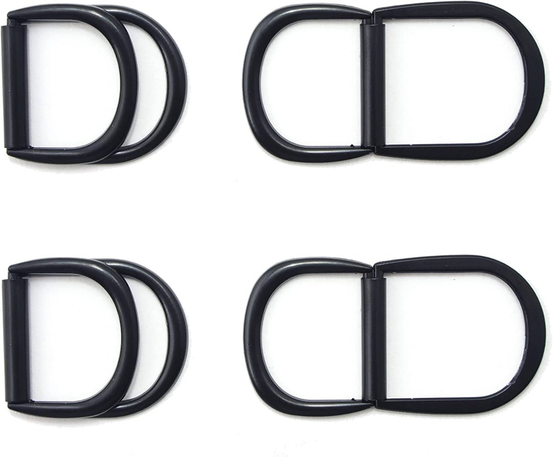 Model 1-3, 4 Pcs of Black Metal Hinged 2-part Locking D Rings for Shoes ...