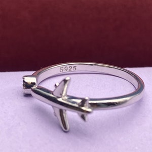 Silver Ring With Plane Airplane Ring Plane Ring Silver Airplane Gift ...