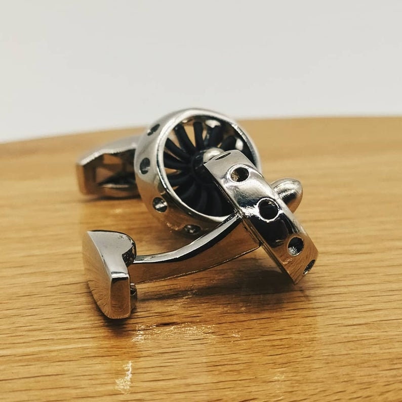 Cufflinks Turbine, Aircraft Plane Engine Cufflinks as Aviation ...