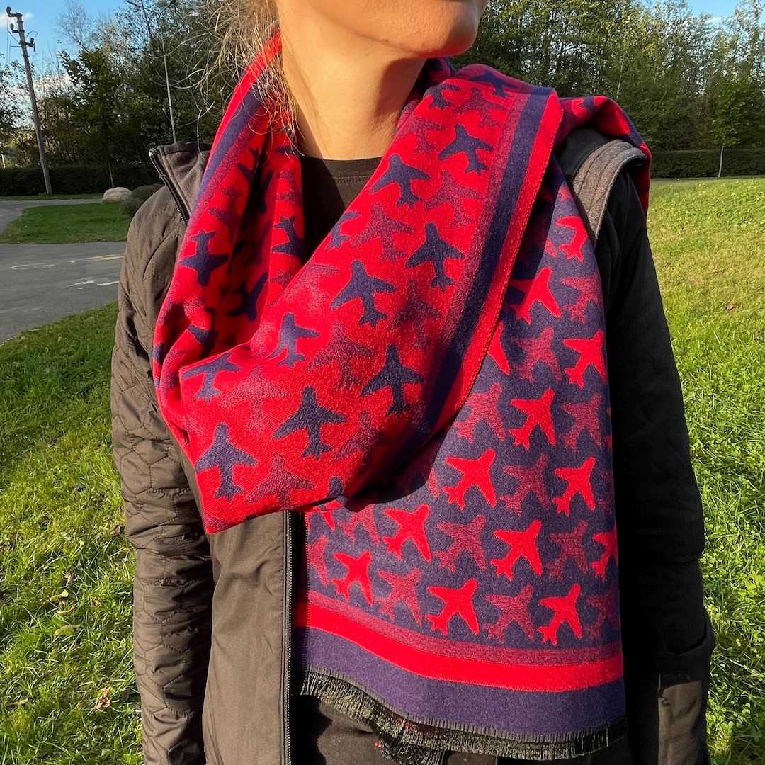 Scarf With an Airplane. Pilot Scarf. Flight Attendant Scarf. Aviation ...