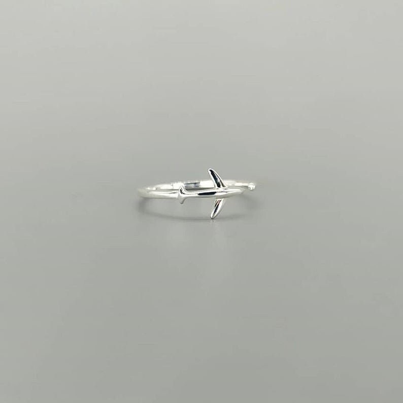 Silver Ring With Plane Airplane Ring Plane Ring Silver | Etsy