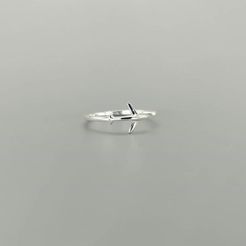 Silver Ring With Plane Airplane Ring Plane Ring Silver | Etsy