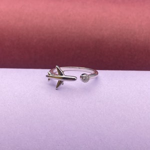 Silver Ring With Plane Airplane Ring Plane Ring Silver Airplane Gift ...